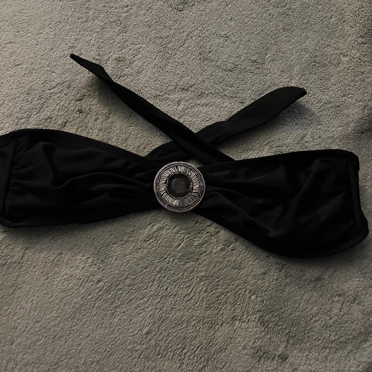 black bandeau swimsuit top - Depop
