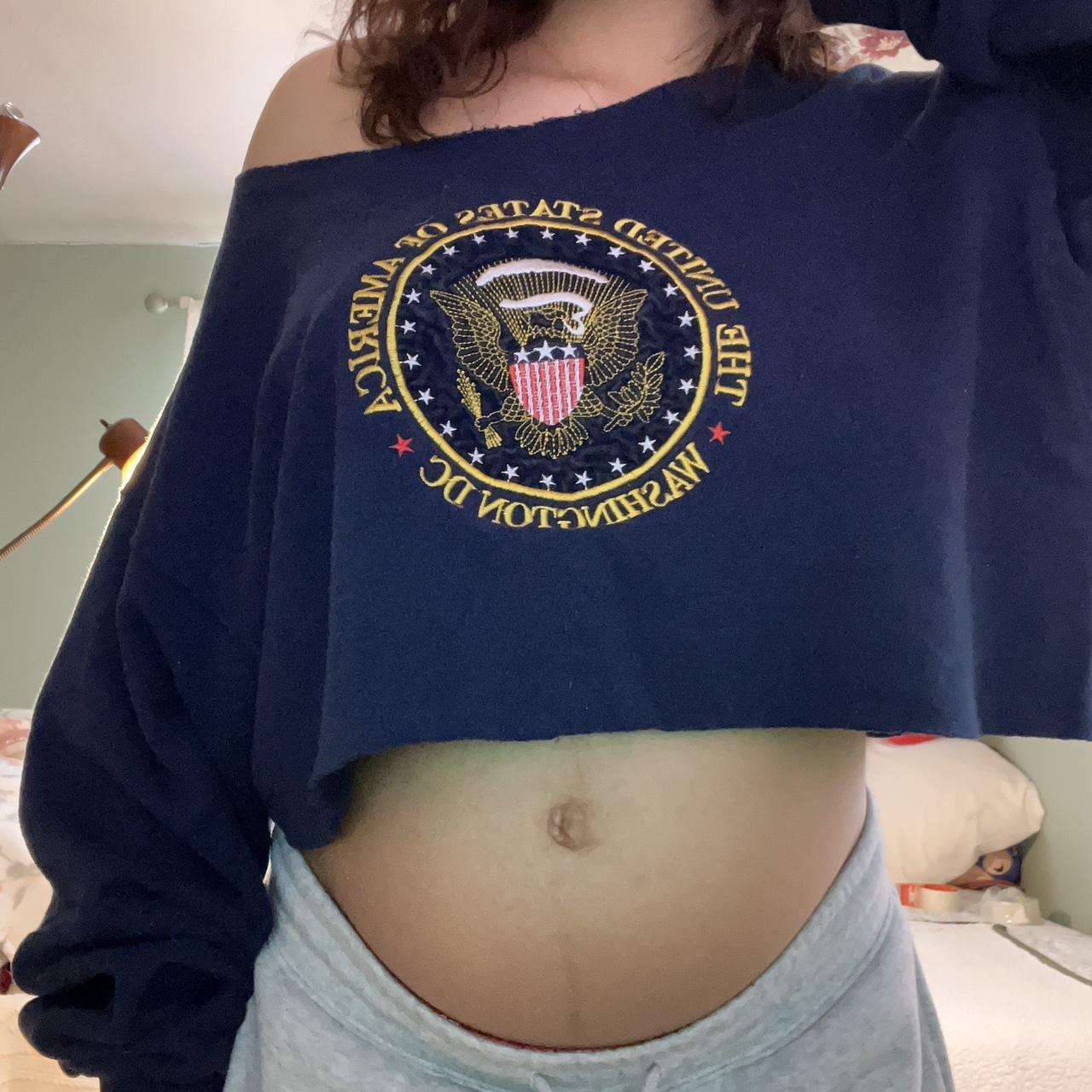 self cropped off the shoulder crewneck -can fit... - Depop