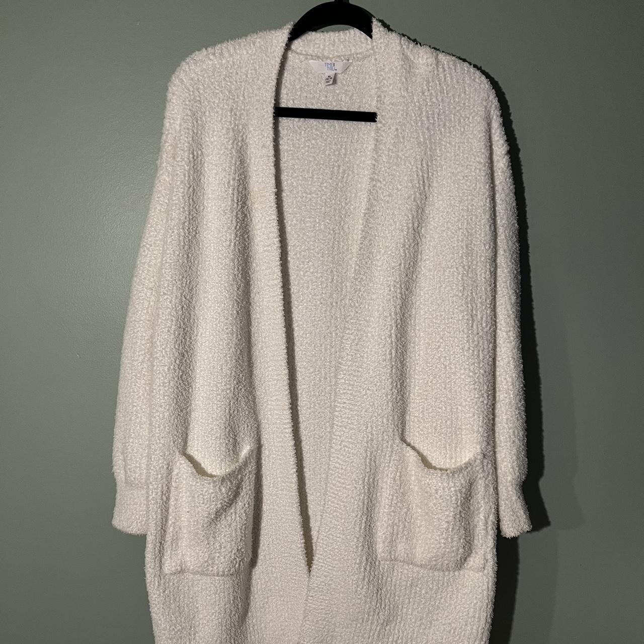 soft white cardigan - Depop