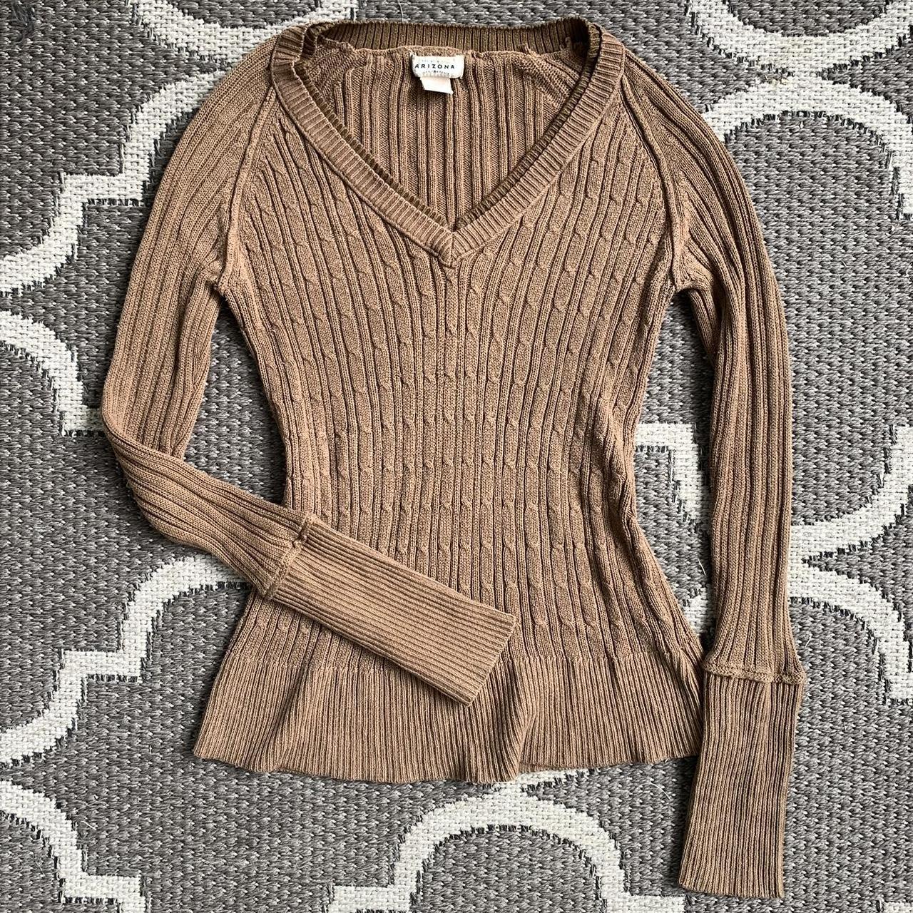 Arizona Vneck Sweater Knit Longsleeve Top Excellent... - Depop