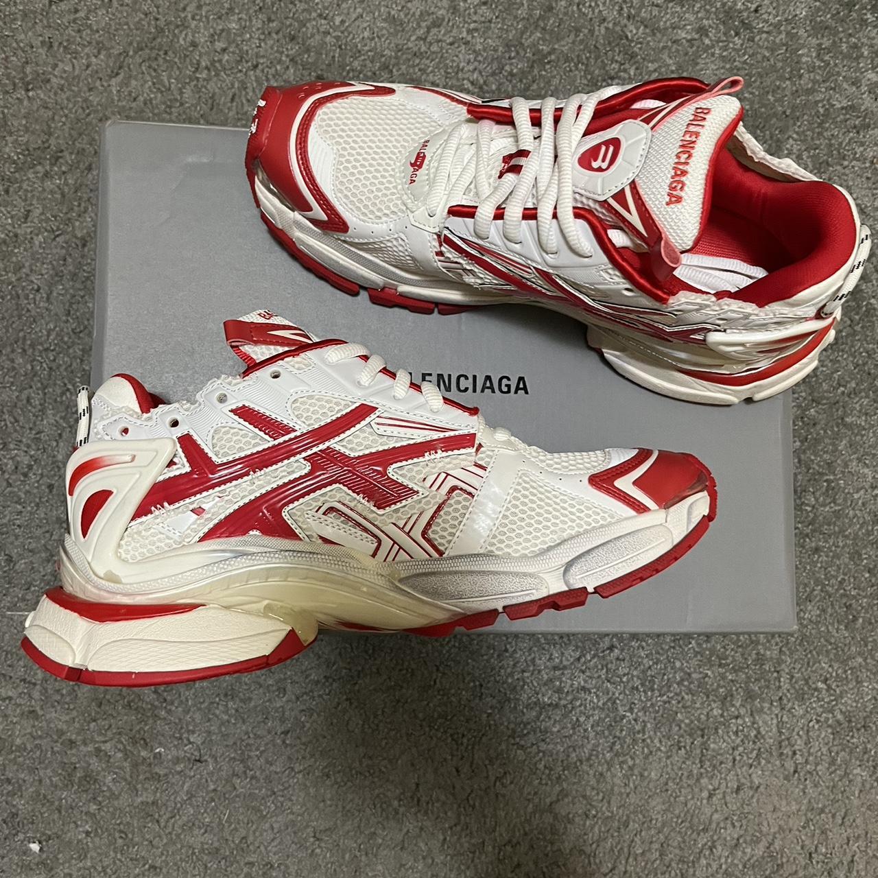 White and Red Balenciaga Runners 43/10 Comes with... - Depop