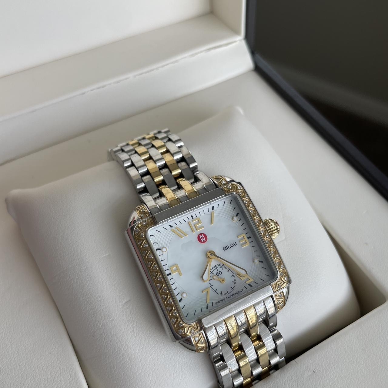 Michelle gold and silver two tone watch with diamonds - Depop