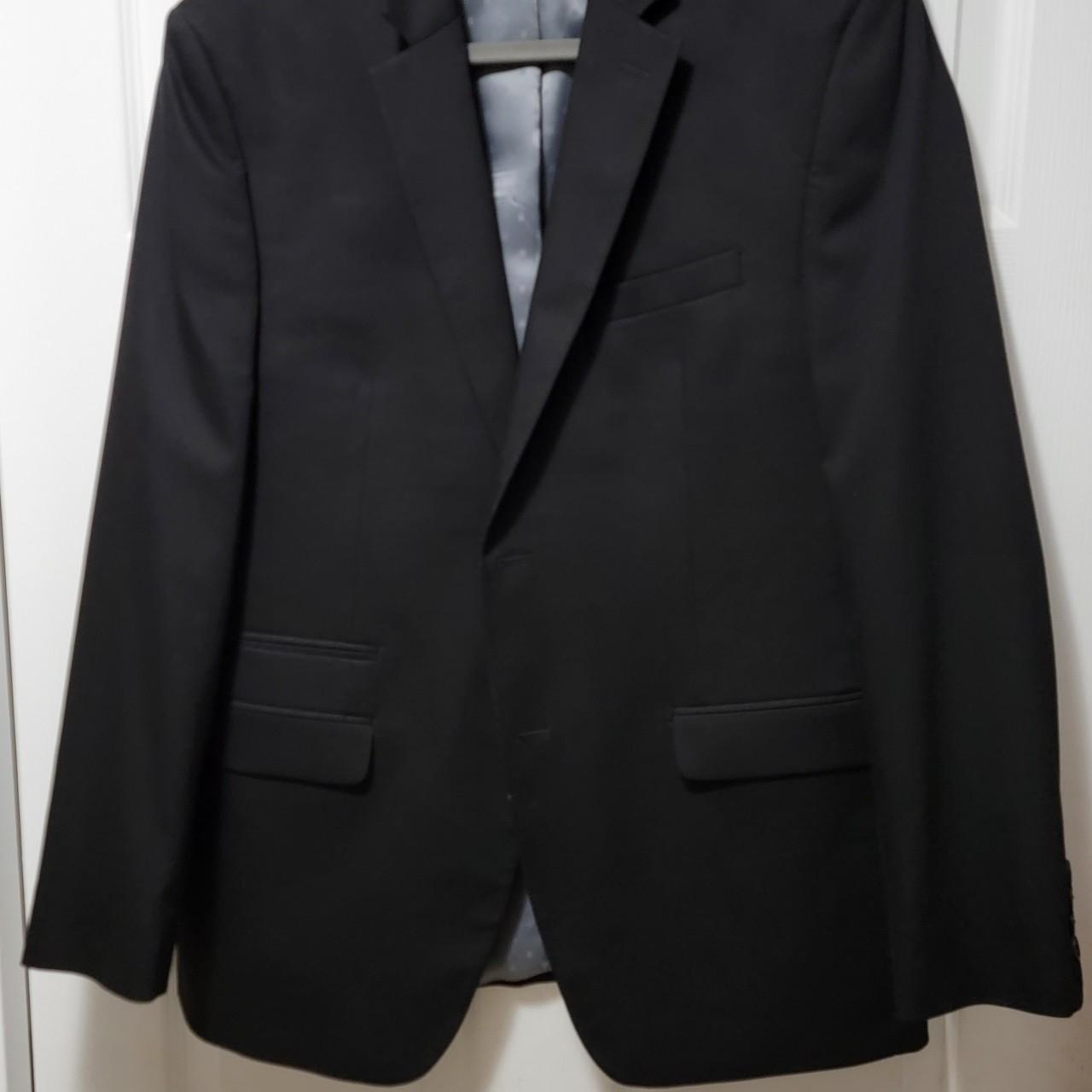 Mens Black Suit Jacket Perry Ellis Portfolio Slim... - Depop