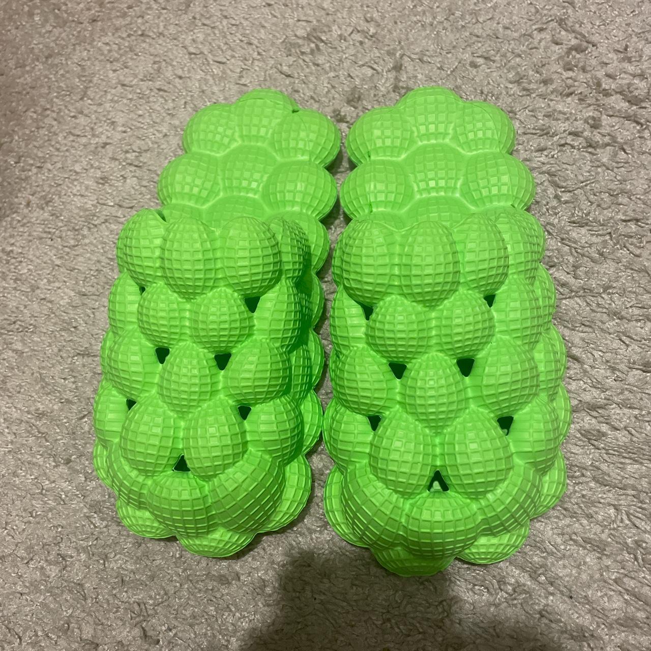lime green bubble slides SIZE 8 Women Brand new - Depop