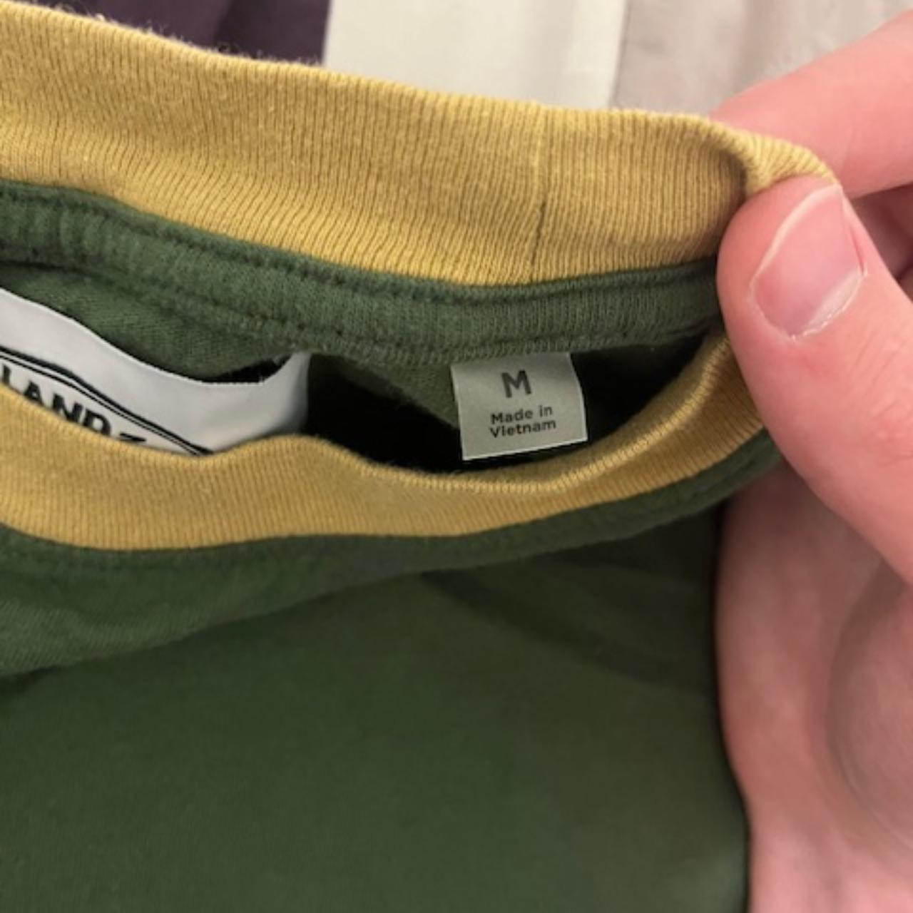 Pacsun Land Rover Ribbed Tshirt, Green and Mustard... - Depop