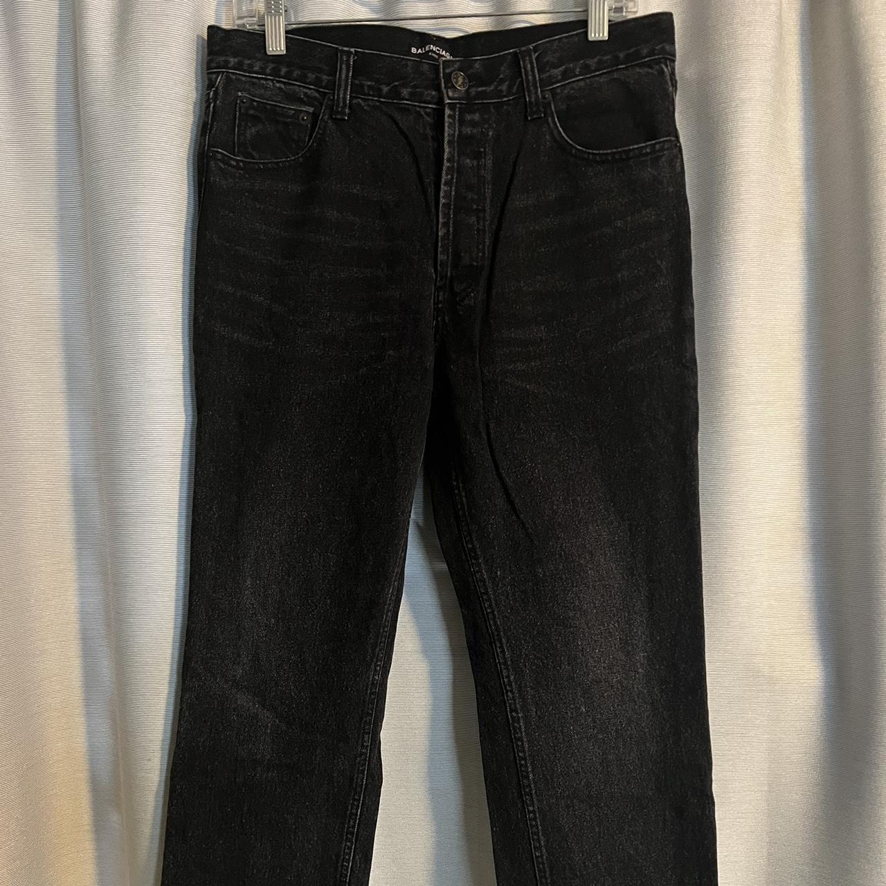 Balenciaga skinny fit jeans with ripped ankles... - Depop