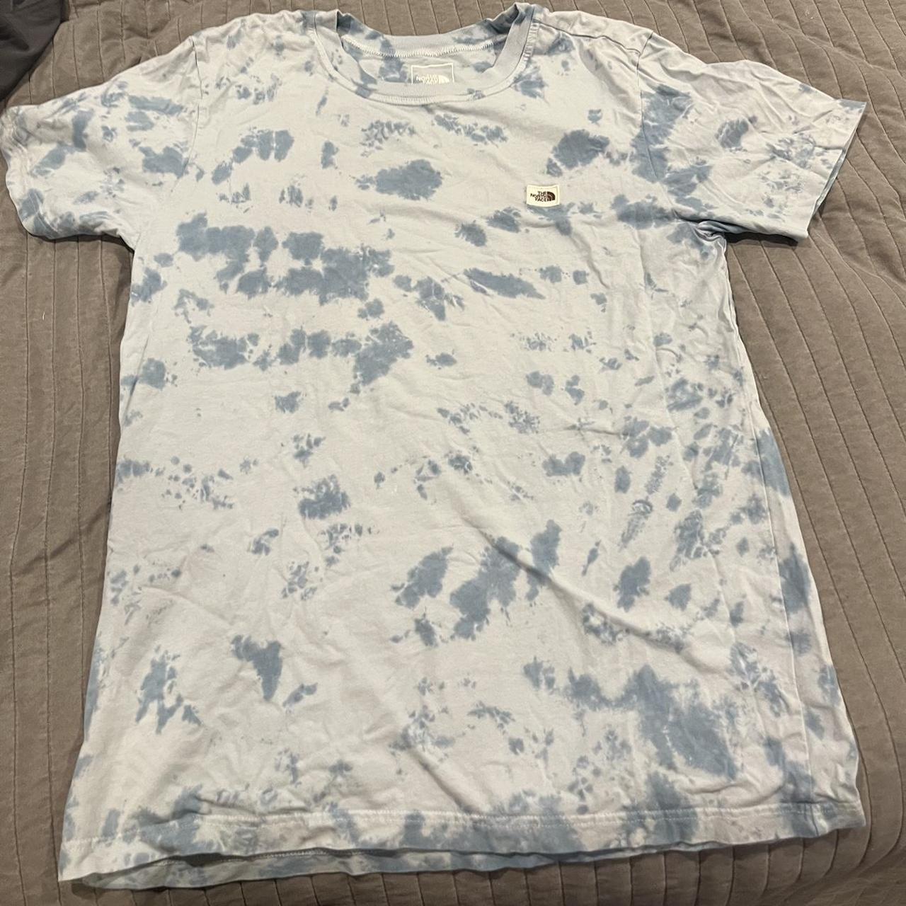 Blue Tie-Dye North Face Tee - Depop