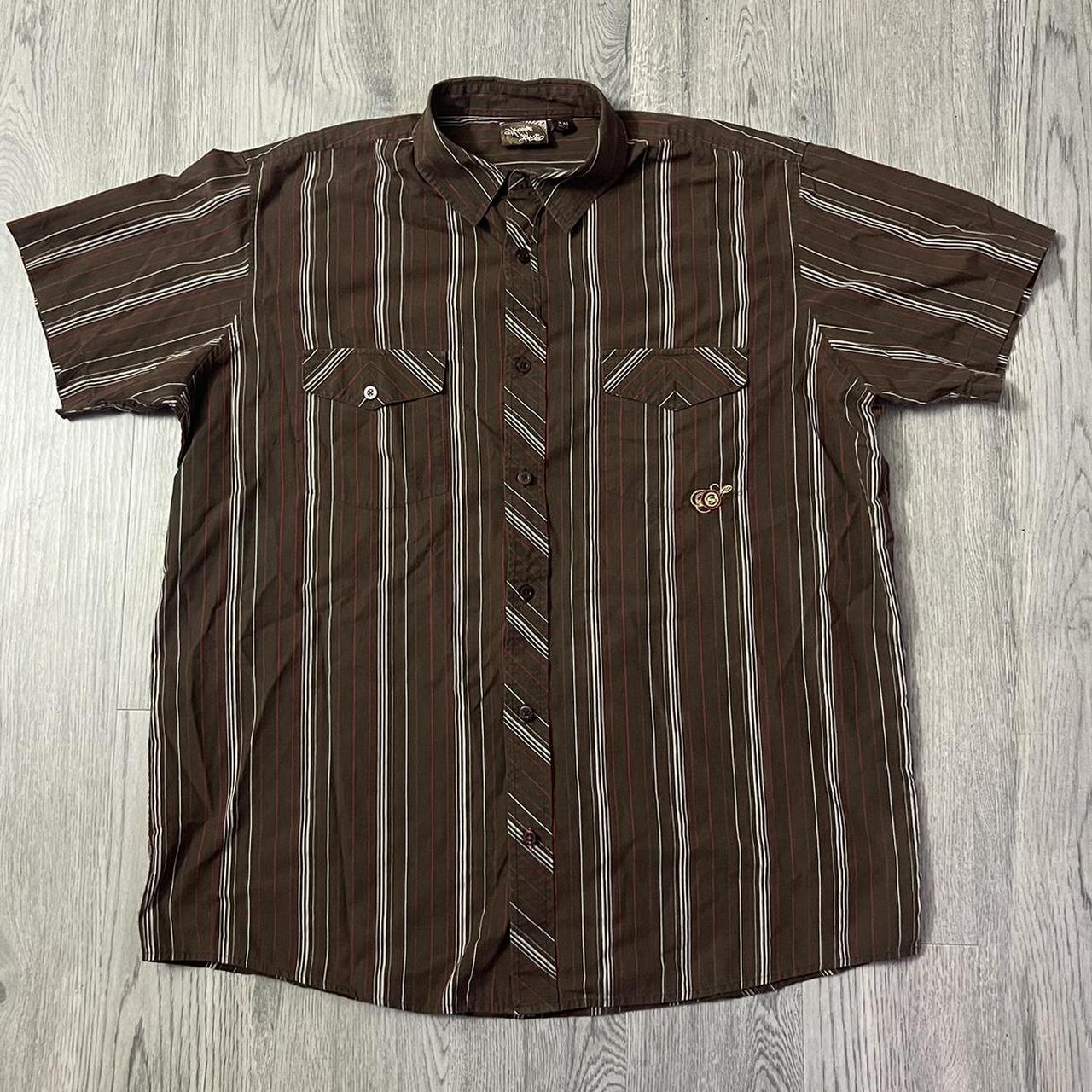 Anchor blue y2k short sleeve button up, size XXL - Depop