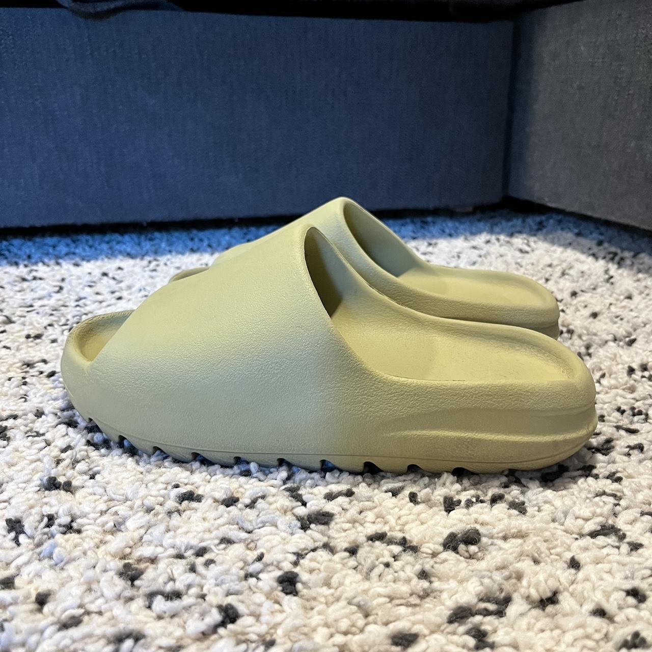 Yeezy Slide Resin Slightly used US 9 Original box... - Depop