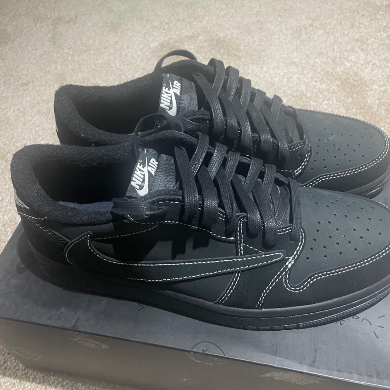 Black Travis Scott Jordan 1 Low Phantom Size... - Depop