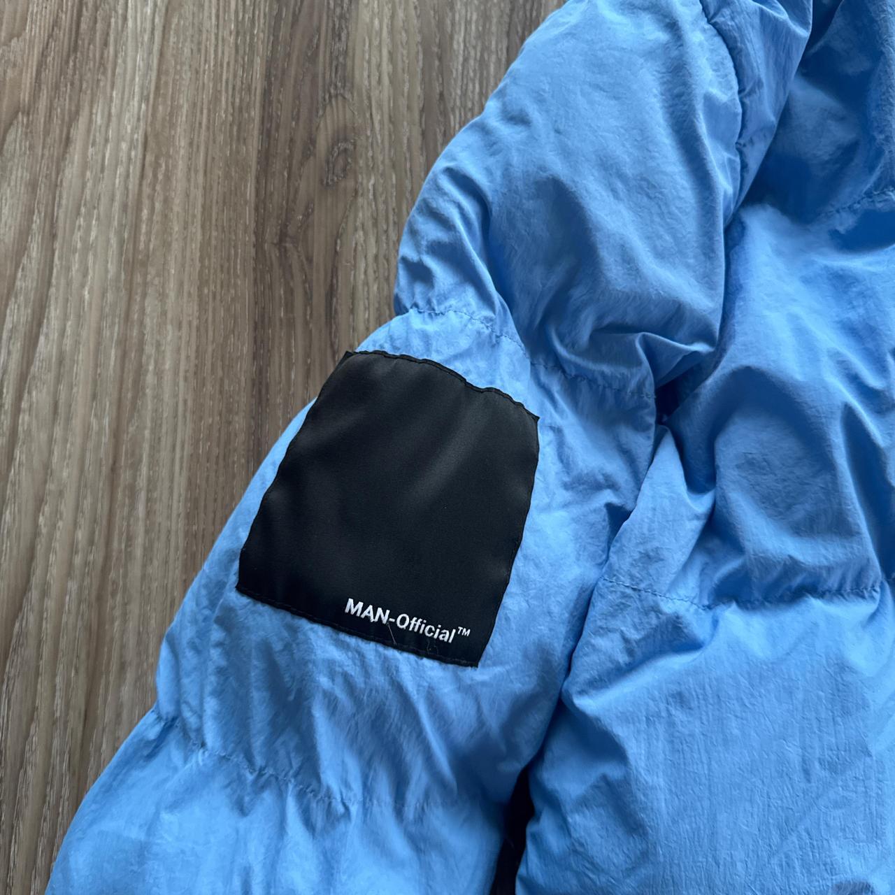 BoohooMan Baby Blue Puffer Jacket size... | Depop