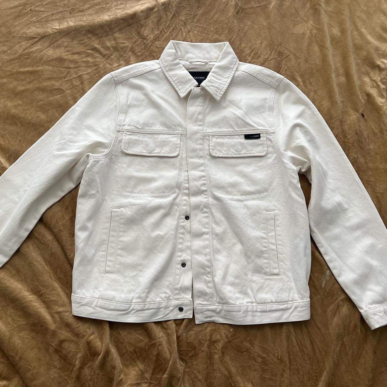 Men’s basic white trucker jacket. Never worn before,... - Depop