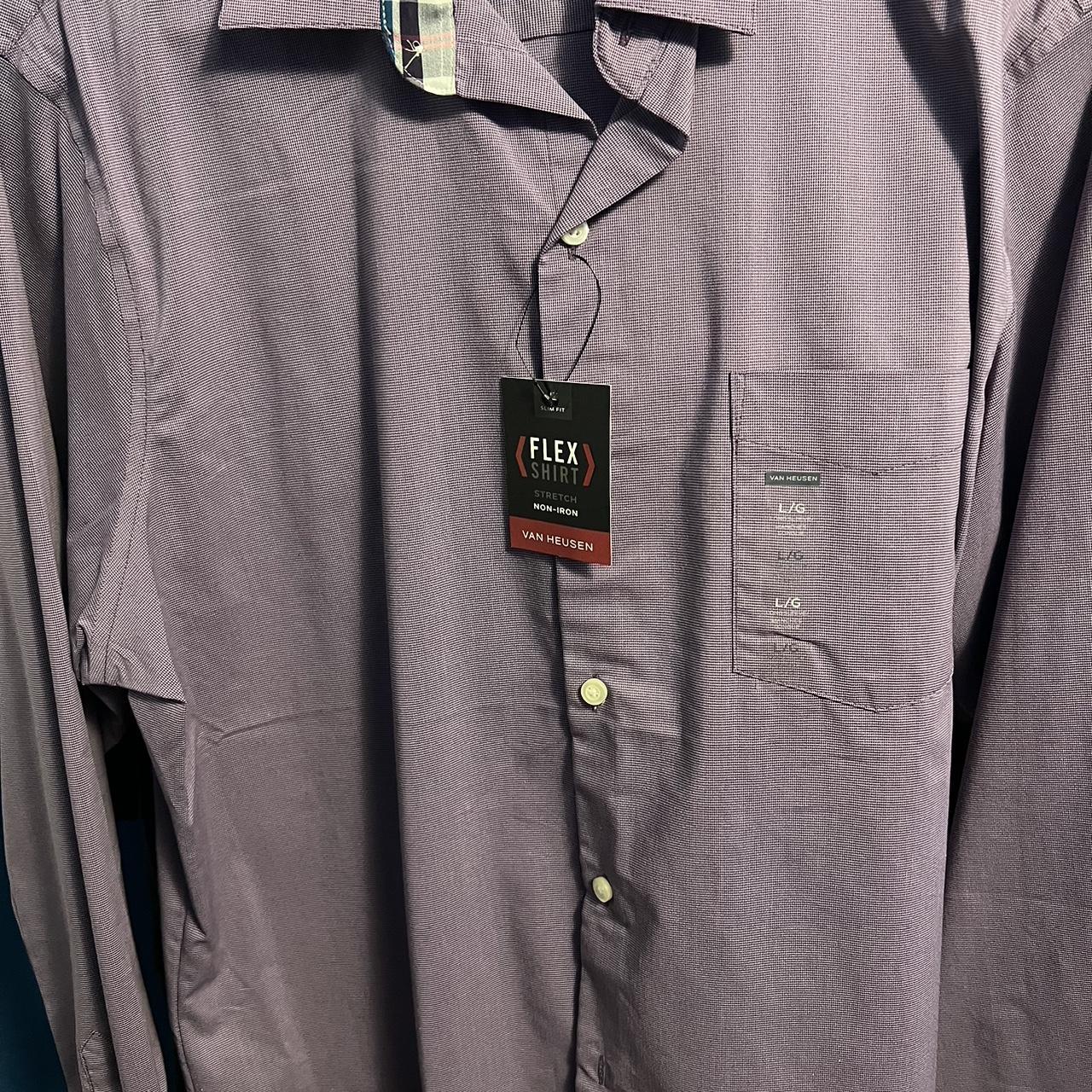 Large Purple Van Hussein Dress Shirt - Depop