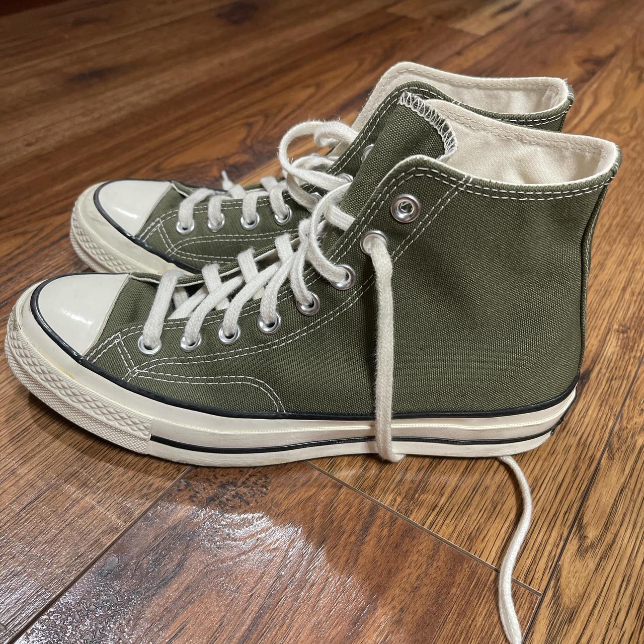 Converse Army Green Colored Shoes Mens size... - Depop