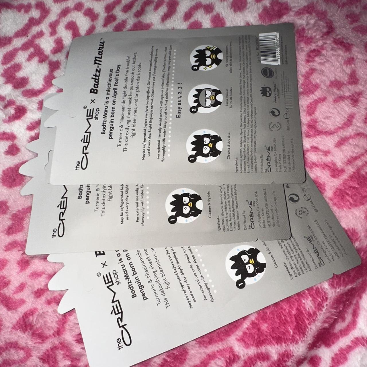 Badtz Maru the crème shop sheet mask bundle x3... - Depop