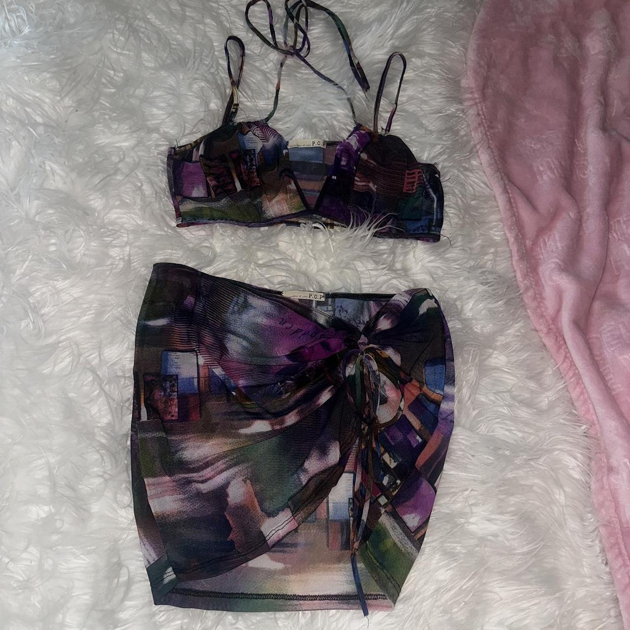 Mesh 2 piece matching outfit set like a beach... | Depop