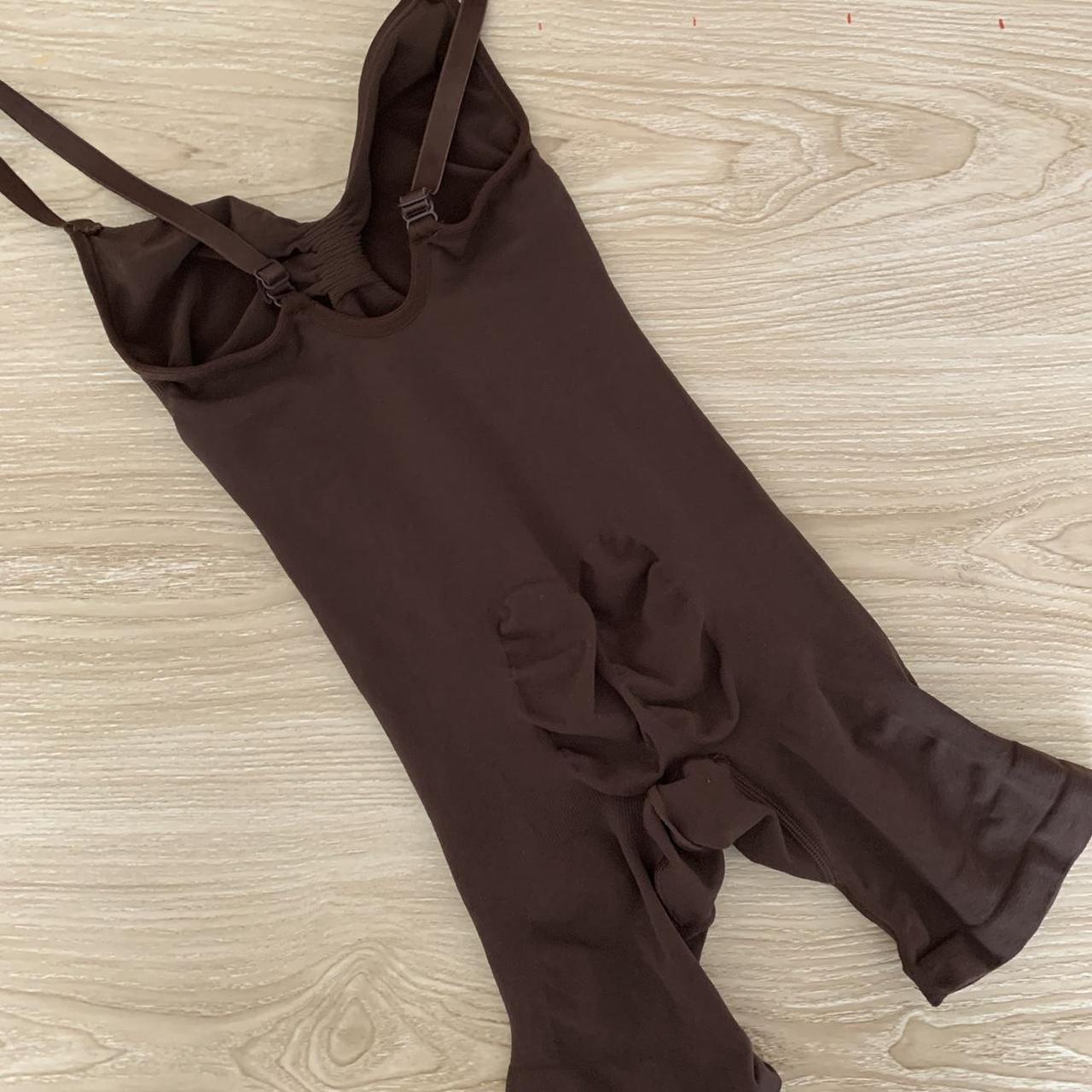 Skims small medium mid thigh bodysuit cocoa... - Depop