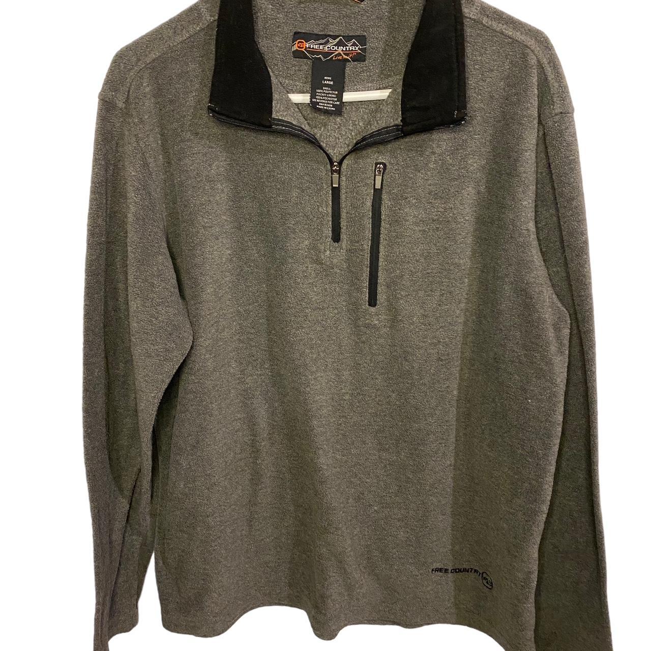 Free Country Fleece Pullover Mens L Blue 1/4 Zip... - Depop