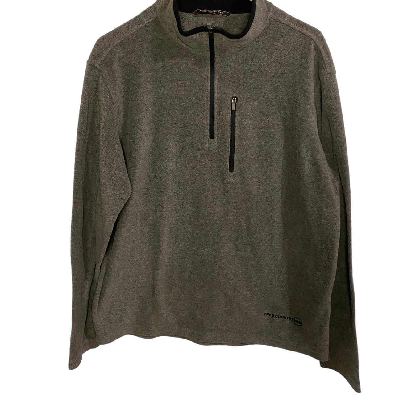 Free Country Fleece Pullover Mens L Blue 1/4 Zip... - Depop