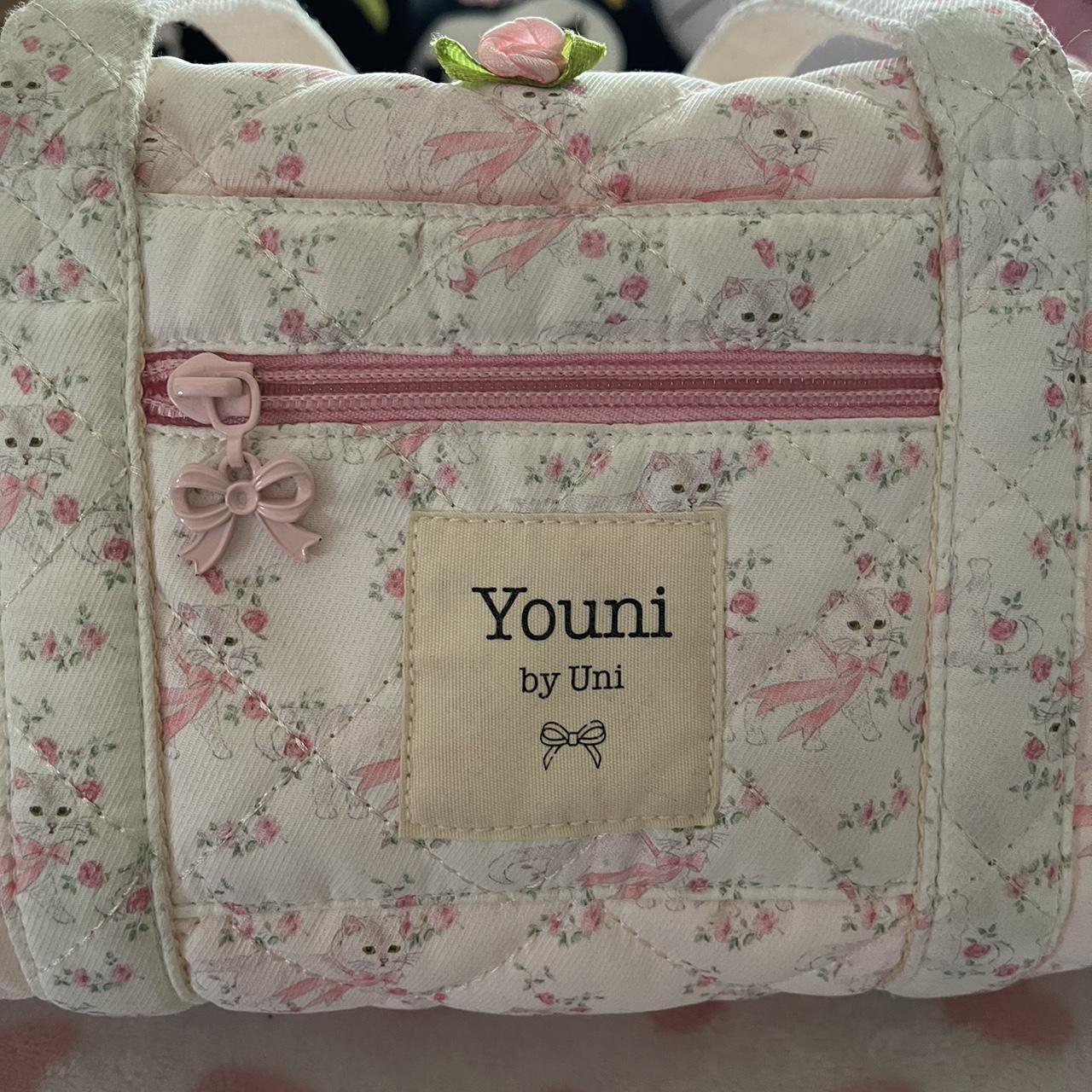 youni by uni hand bag cat and flower print all over... - Depop
