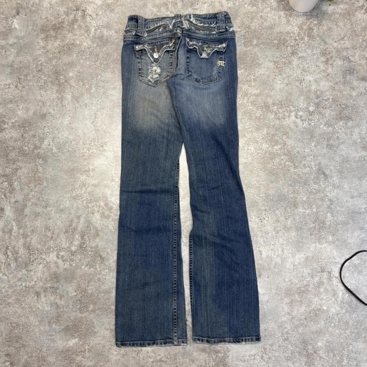 Women’s miss me flare camo and blue jeans Y2K... | Depop