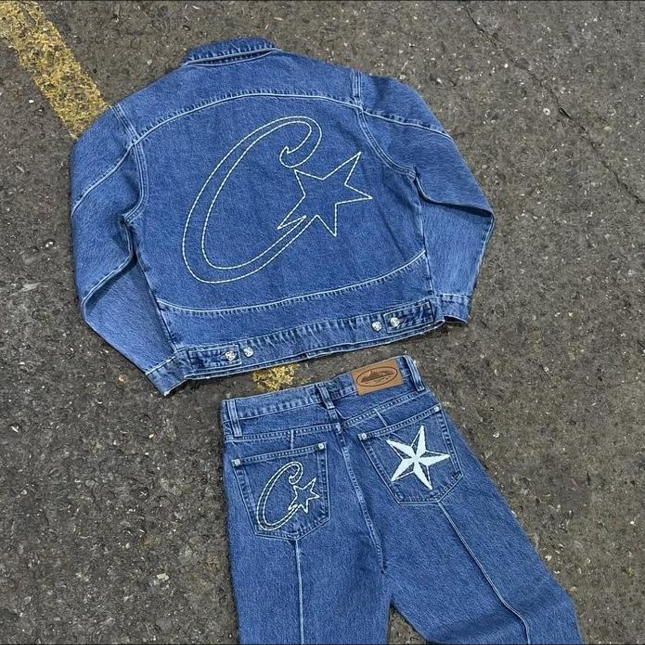 Corteiz C-Star Denim Trucker Denim Jacket - Unisex... - Depop