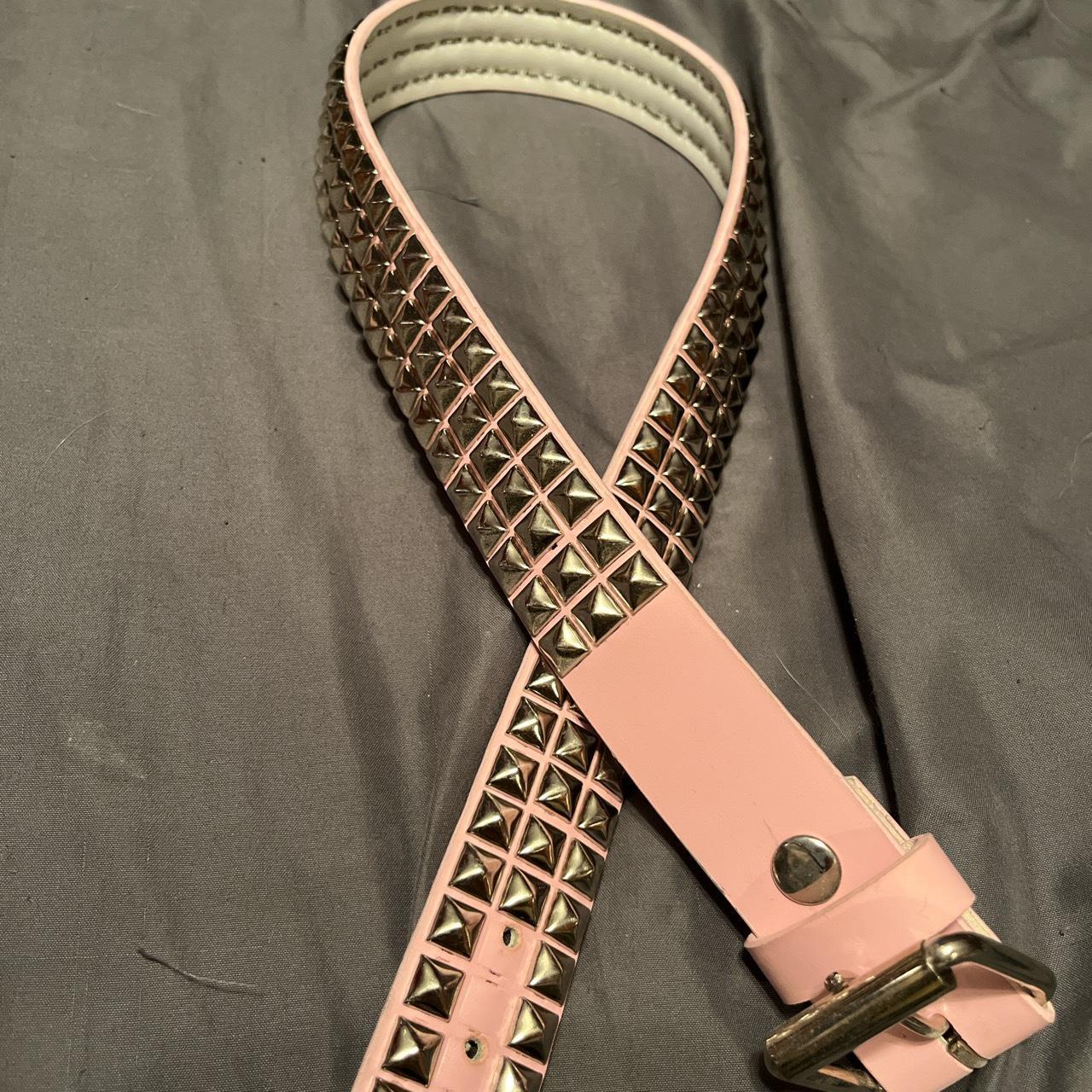 pink emo belt full length 30 inches width 1 inch - Depop