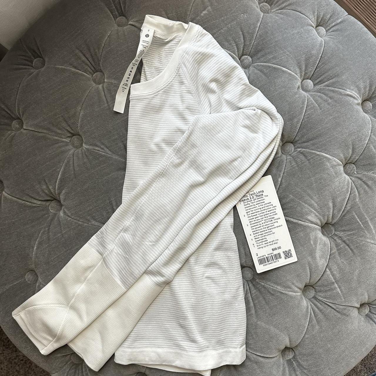 NWT lululemon white swiftly tech long sleeve 2.0 new... - Depop