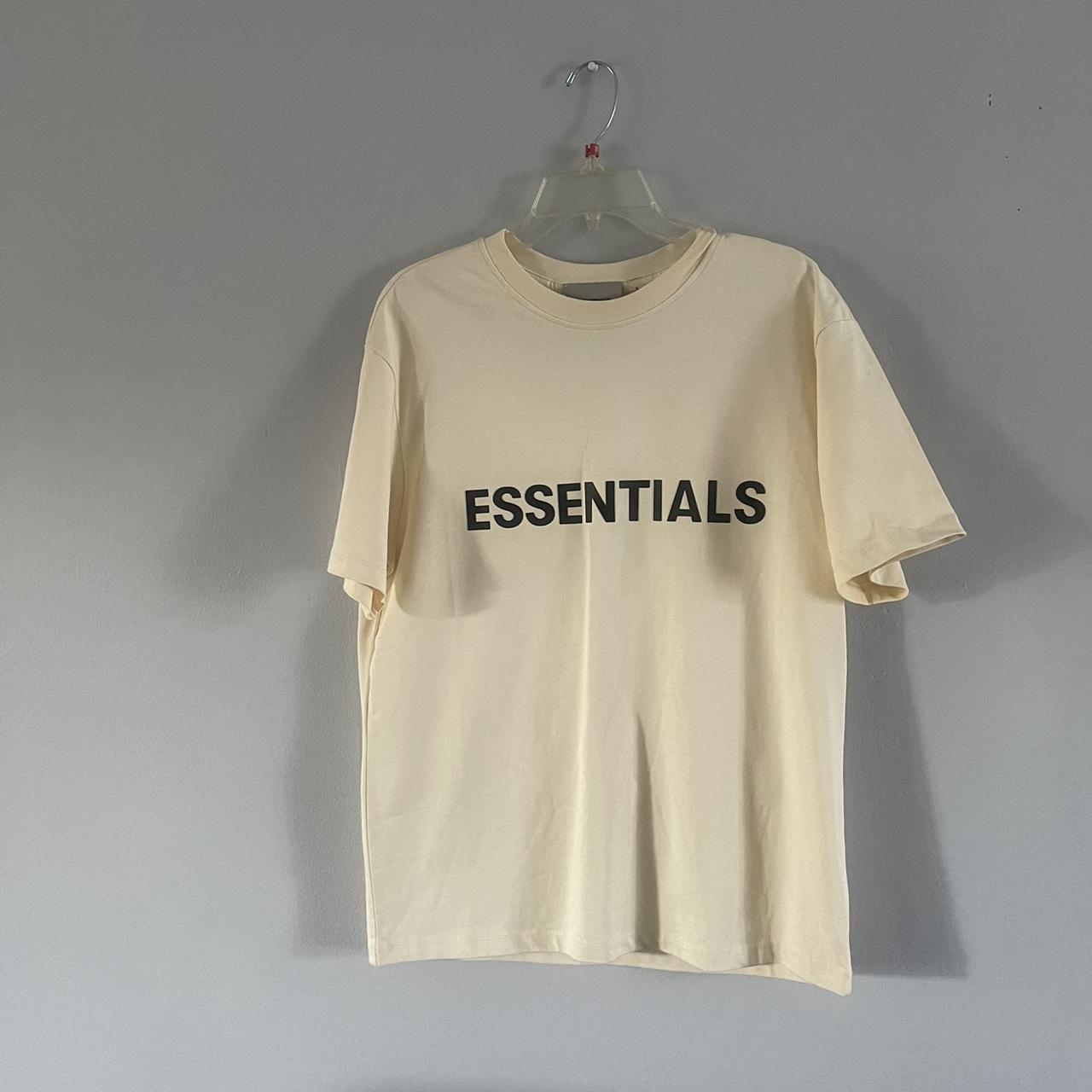Essentials Tan Shirt Cream/Tan Size S Brand New... - Depop