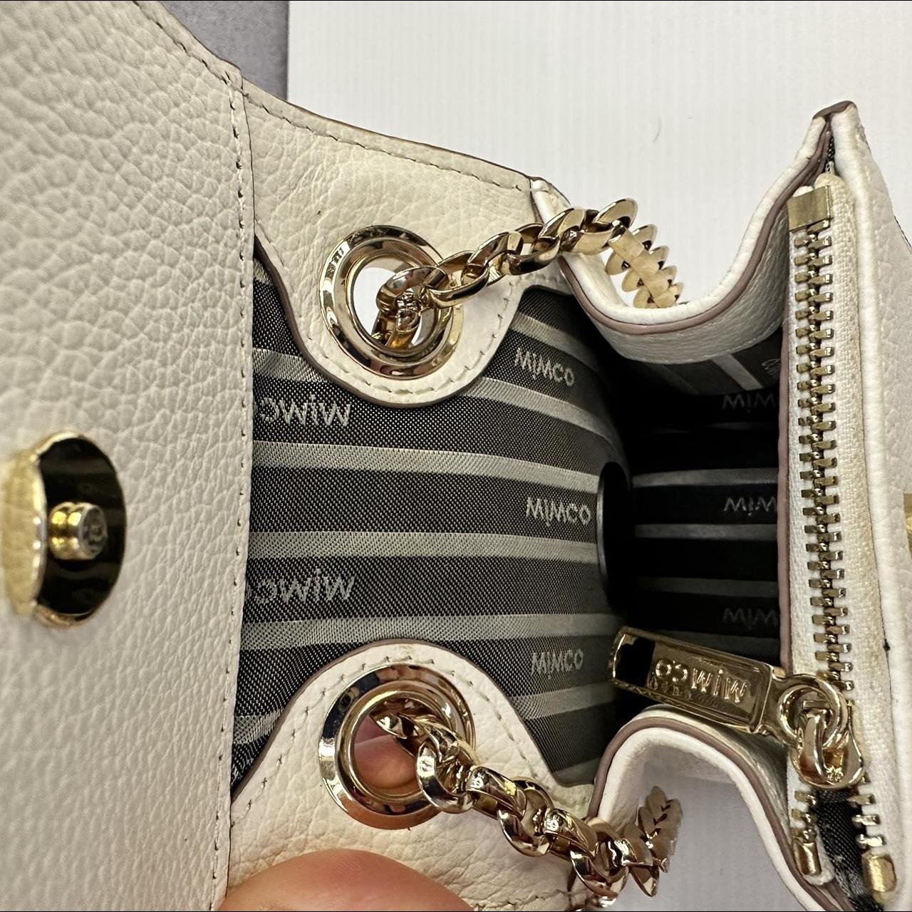 Mimco Small Evening shoulder bag White with... - Depop