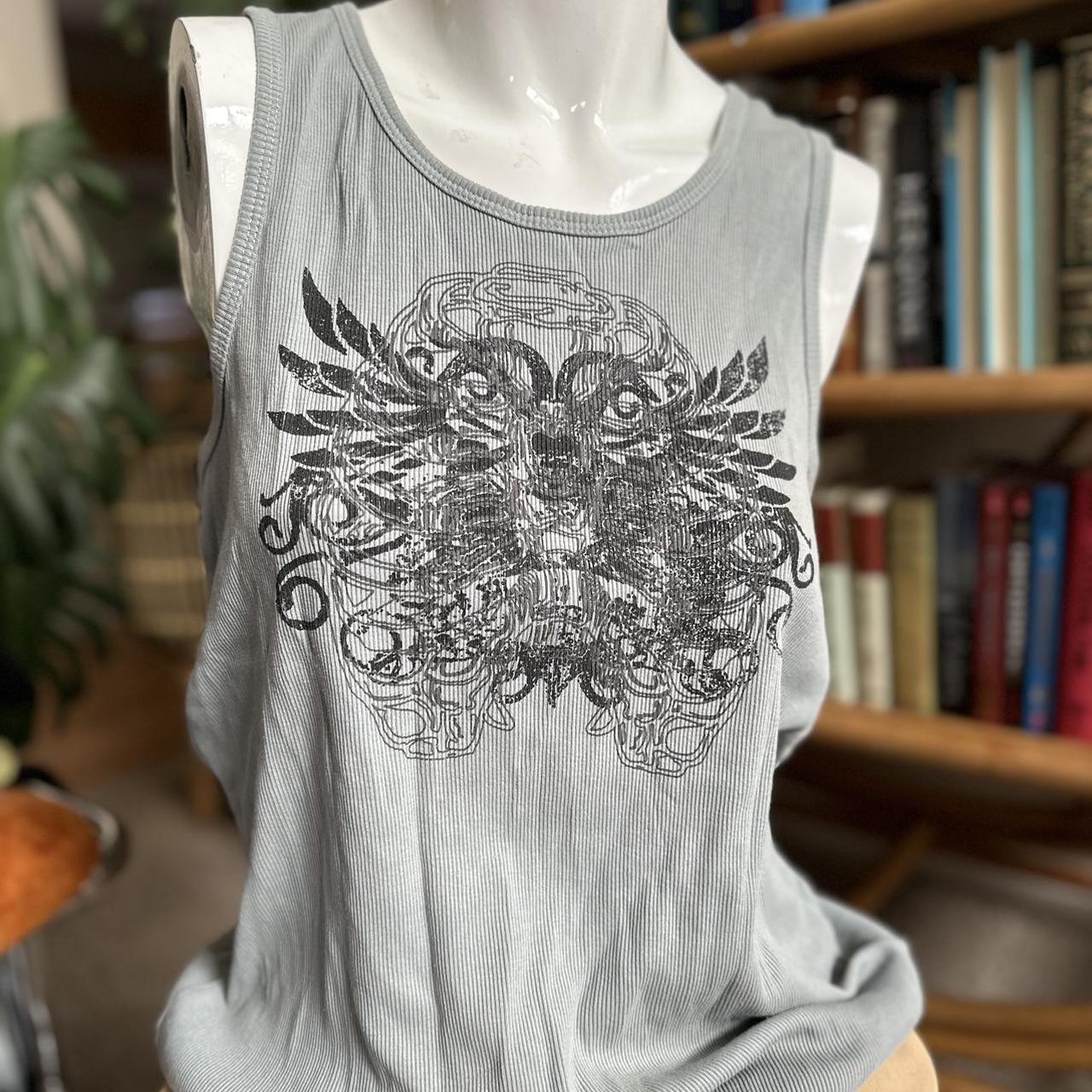 Y2k grunge cyber tank top. Oversized comfy fit. Size... - Depop