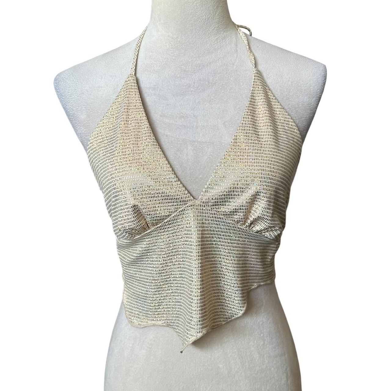 Y2K sparkly halter top - fits xs/s best -... - Depop