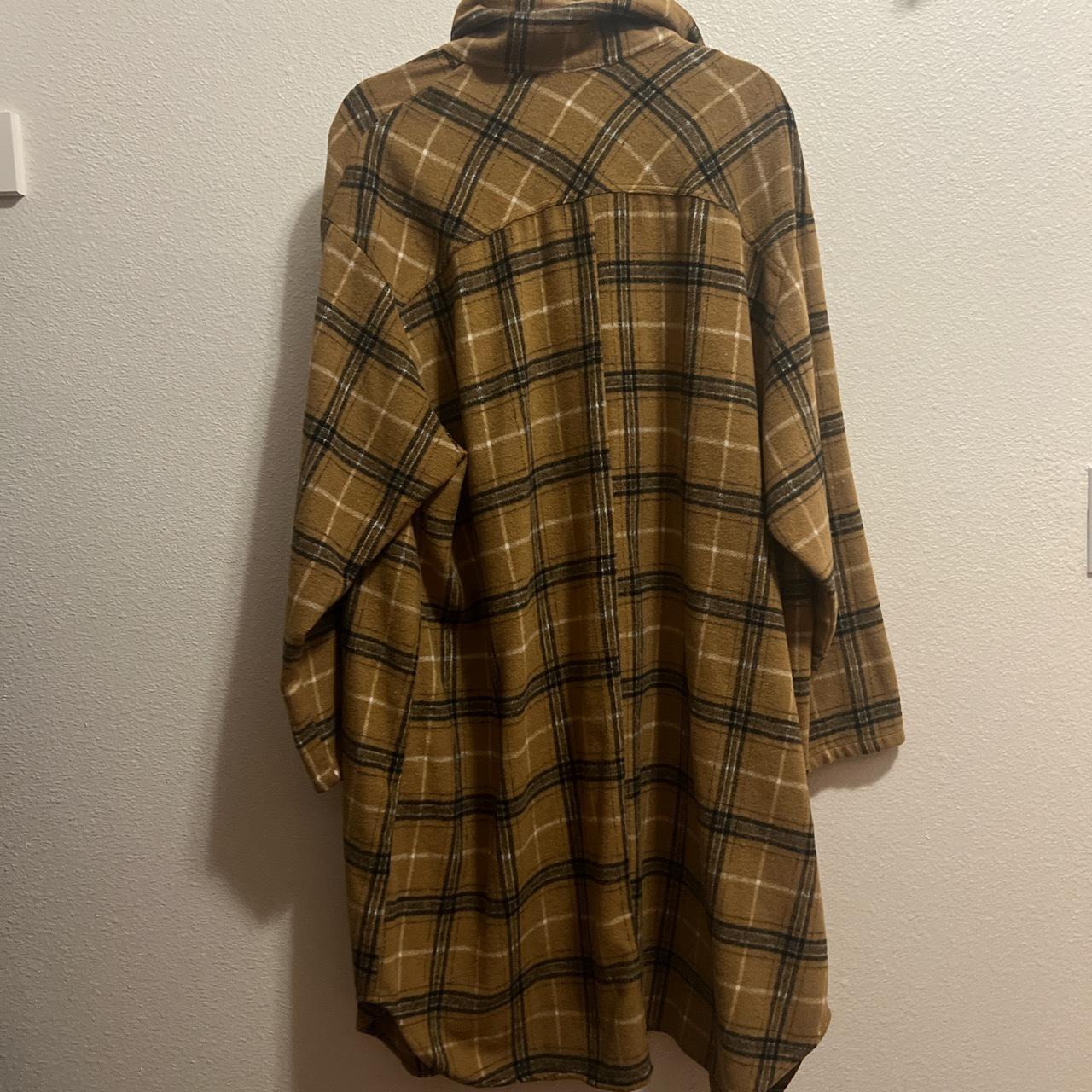 Large long oversized flannel shacket Soft... - Depop