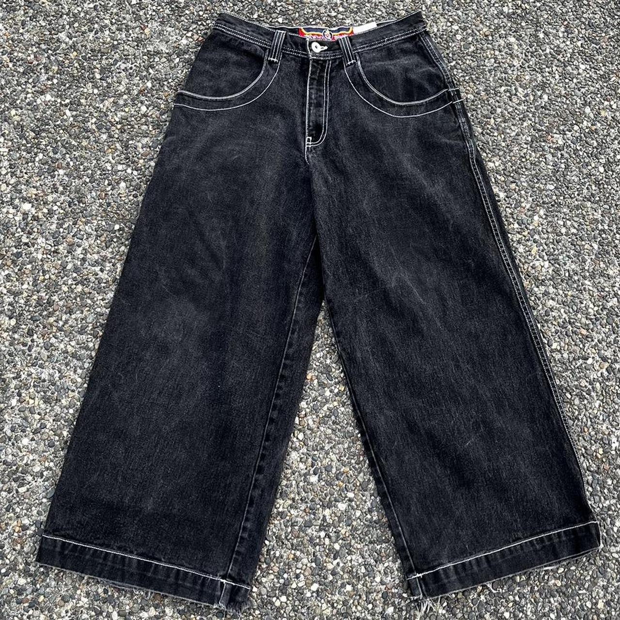 Vintage JNCO jeans low pockets with snail Jnco spell... - Depop