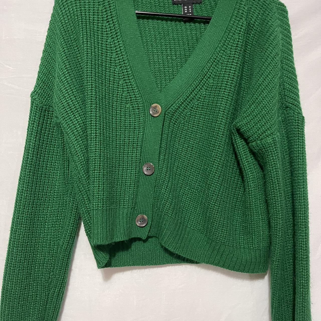 Green cardigan sweater... - Depop