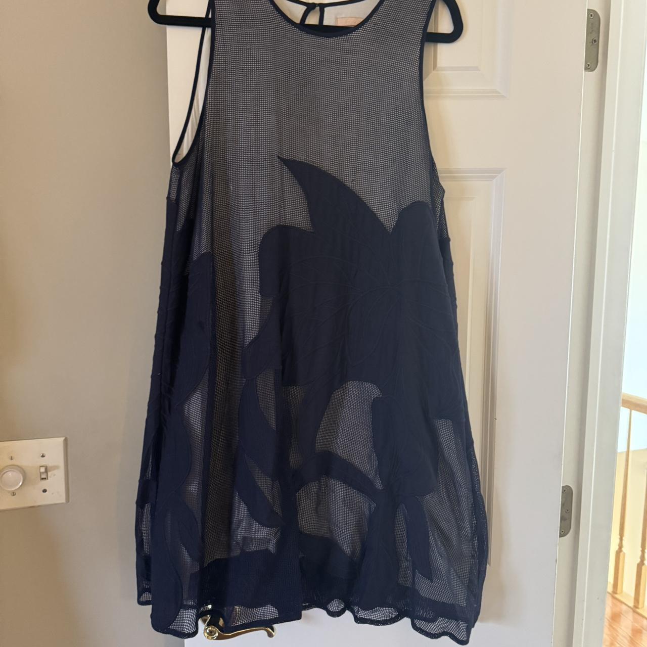 Hutch Navy blue net dress with underlining. Size L. | Depop
