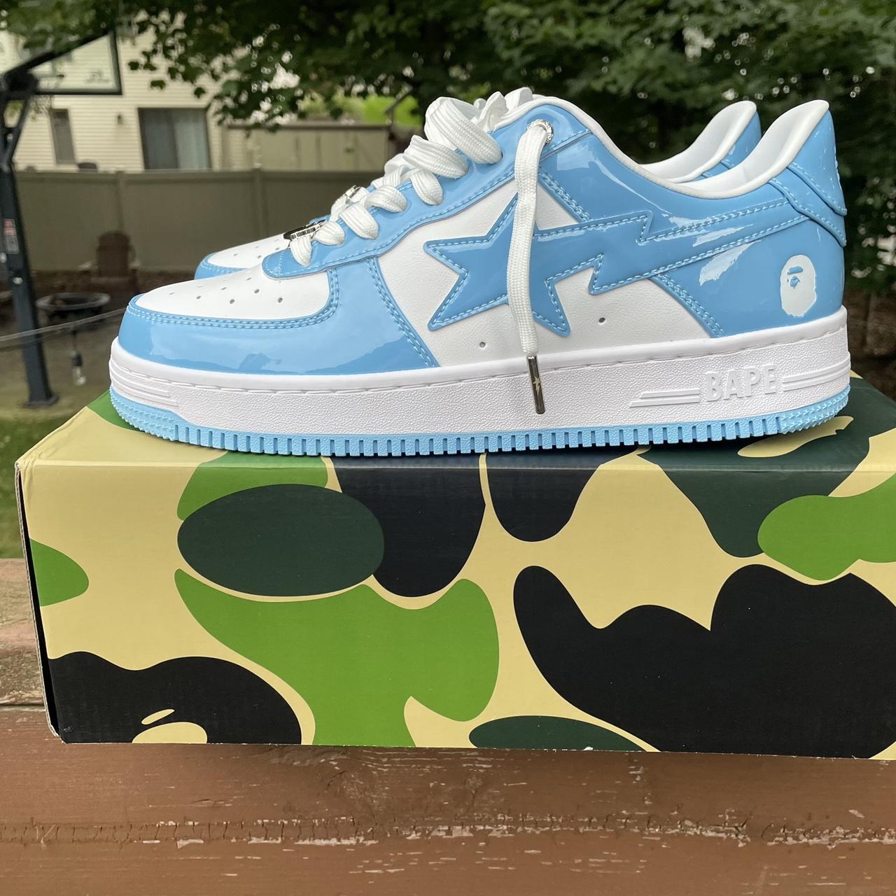 Bapesta blue mist shoes size 10 og purchase (comes... - Depop