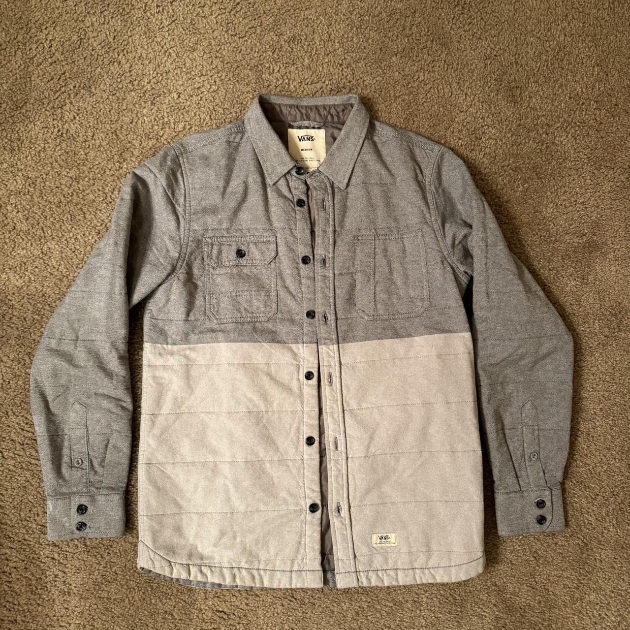 Grey Vans Jacket size Medium #vans #skater #stussy... - Depop