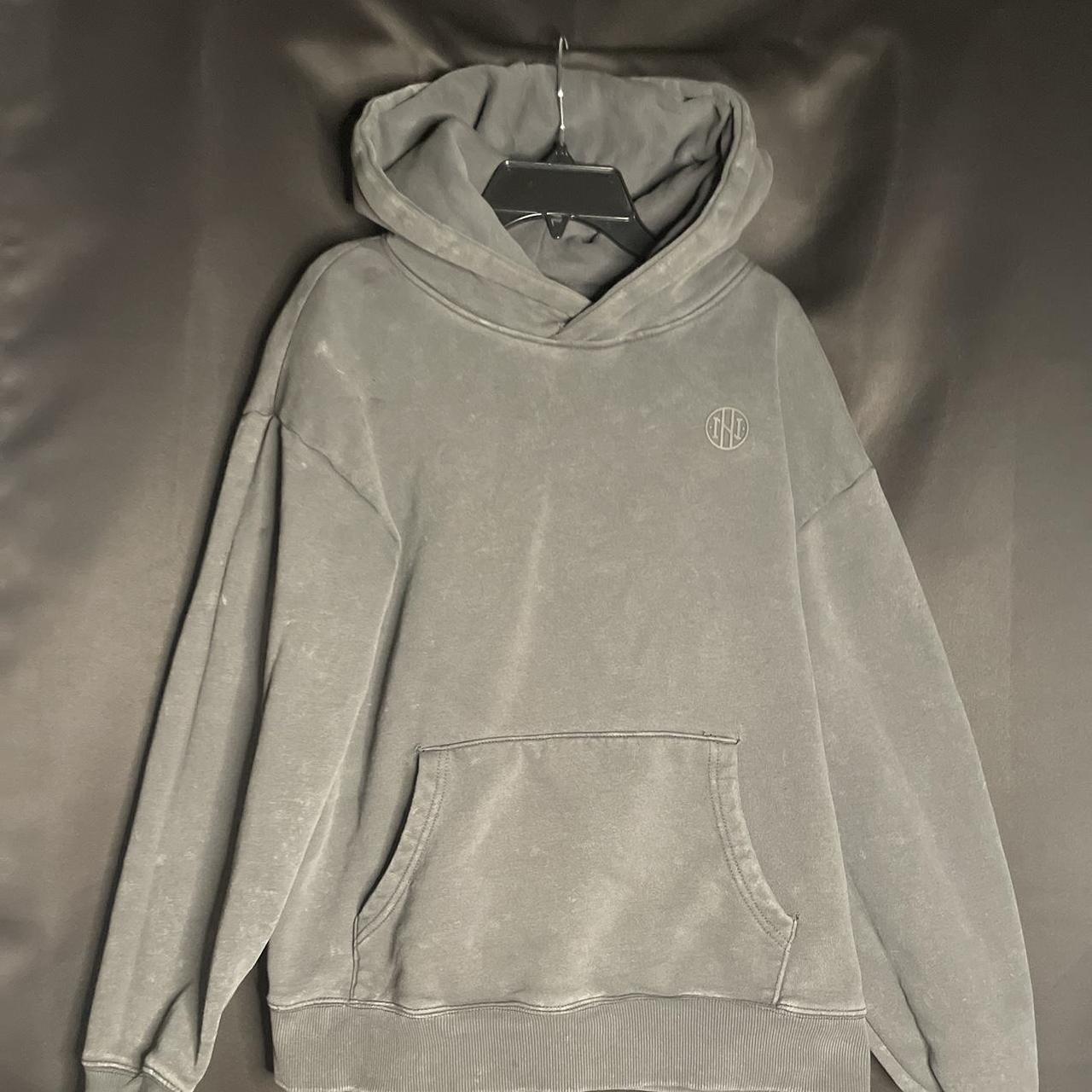 Grey Acid wash hoodie Size Medium Heavy Weight - Depop