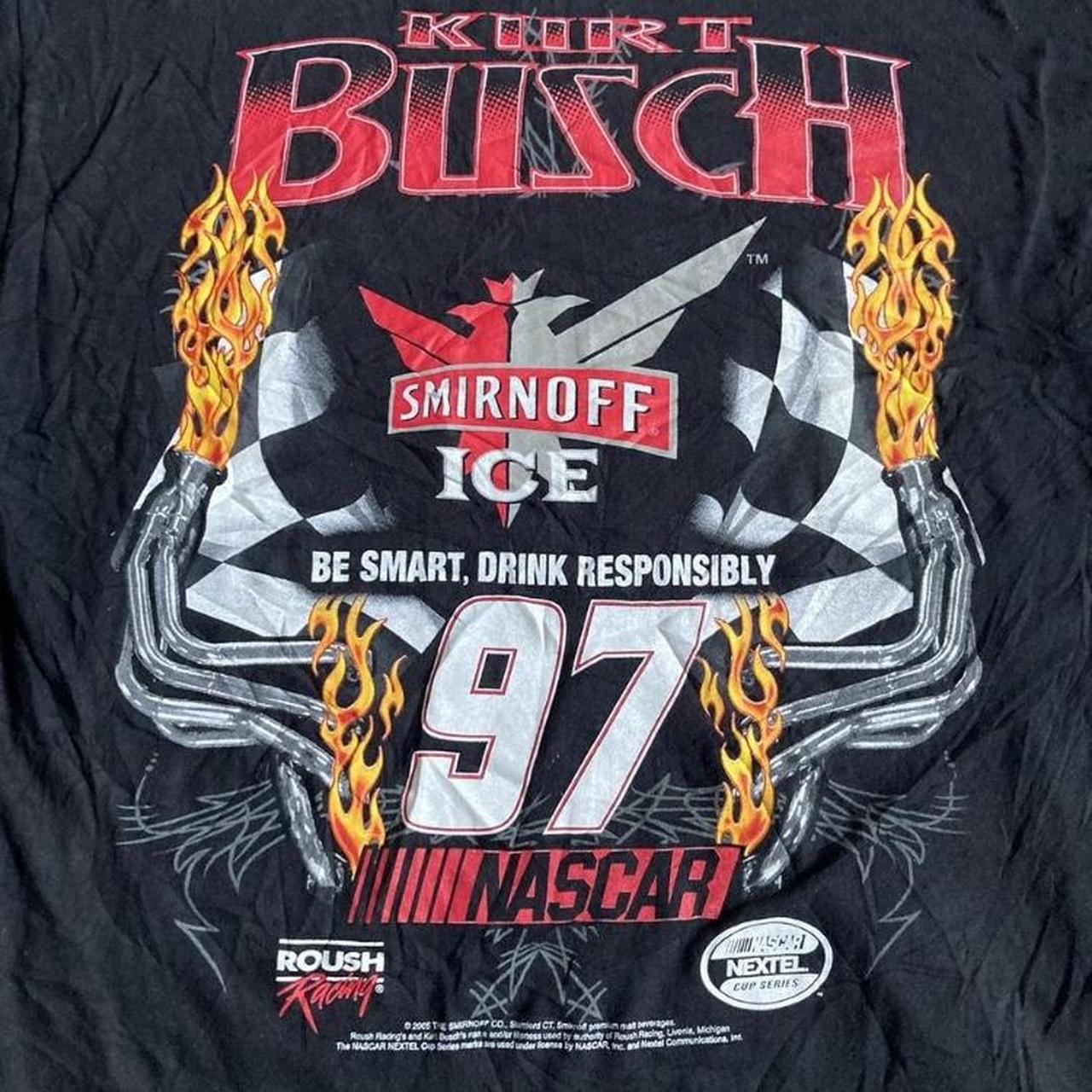 Y2K Nascar Kurt Busch Smirnoff ice T-shirt Size XL... - Depop