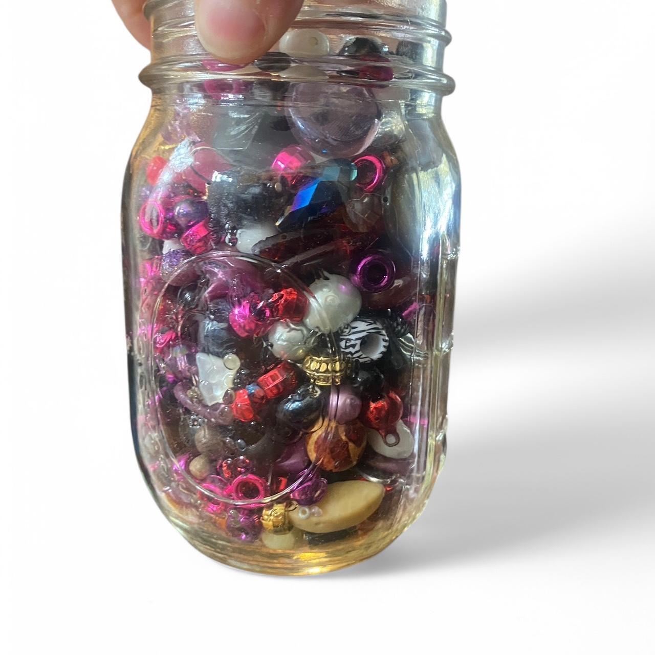 mystery jar of Multi-coloured vintage y2k beads,... | Depop