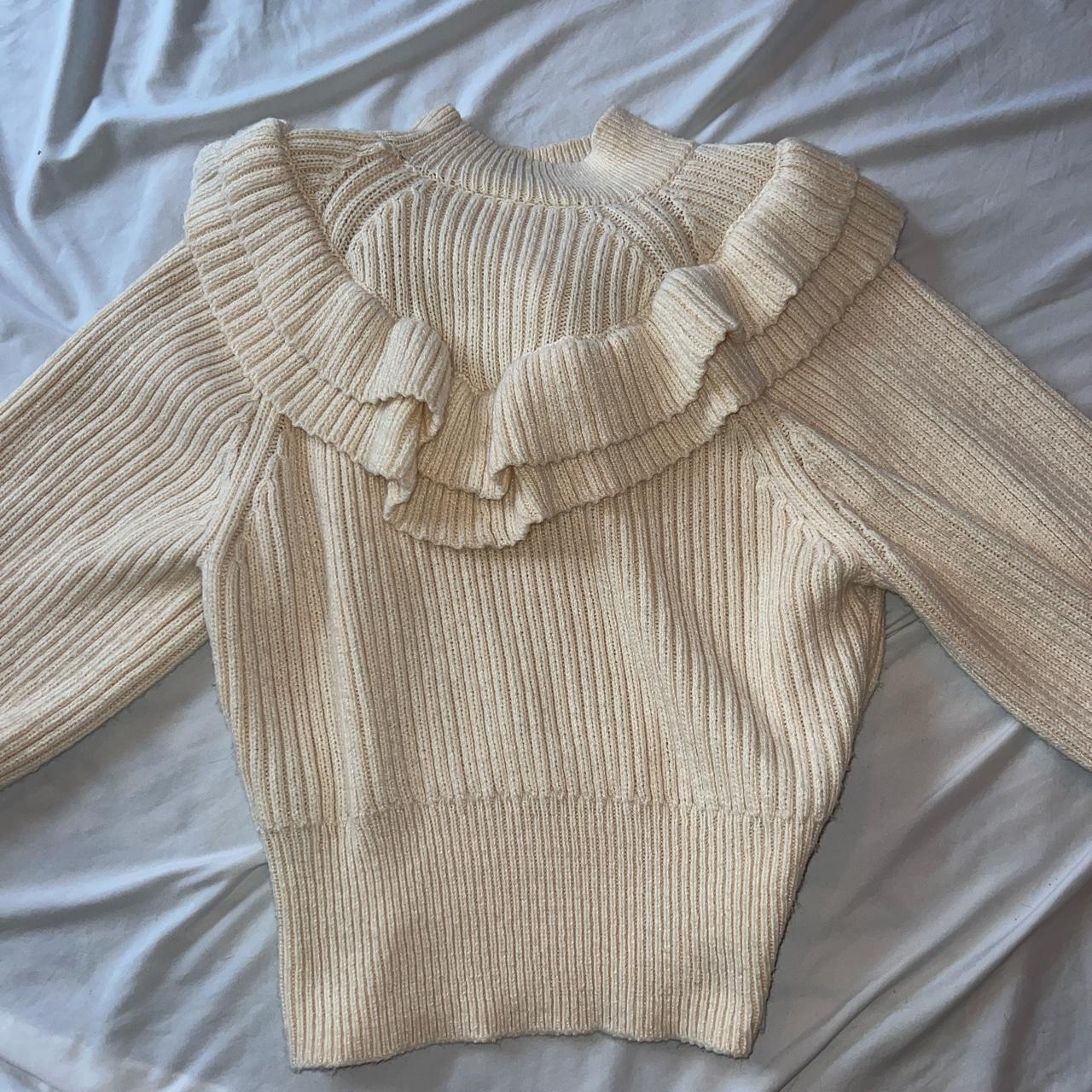 beautiful frilly sweater heavy duty and... - Depop