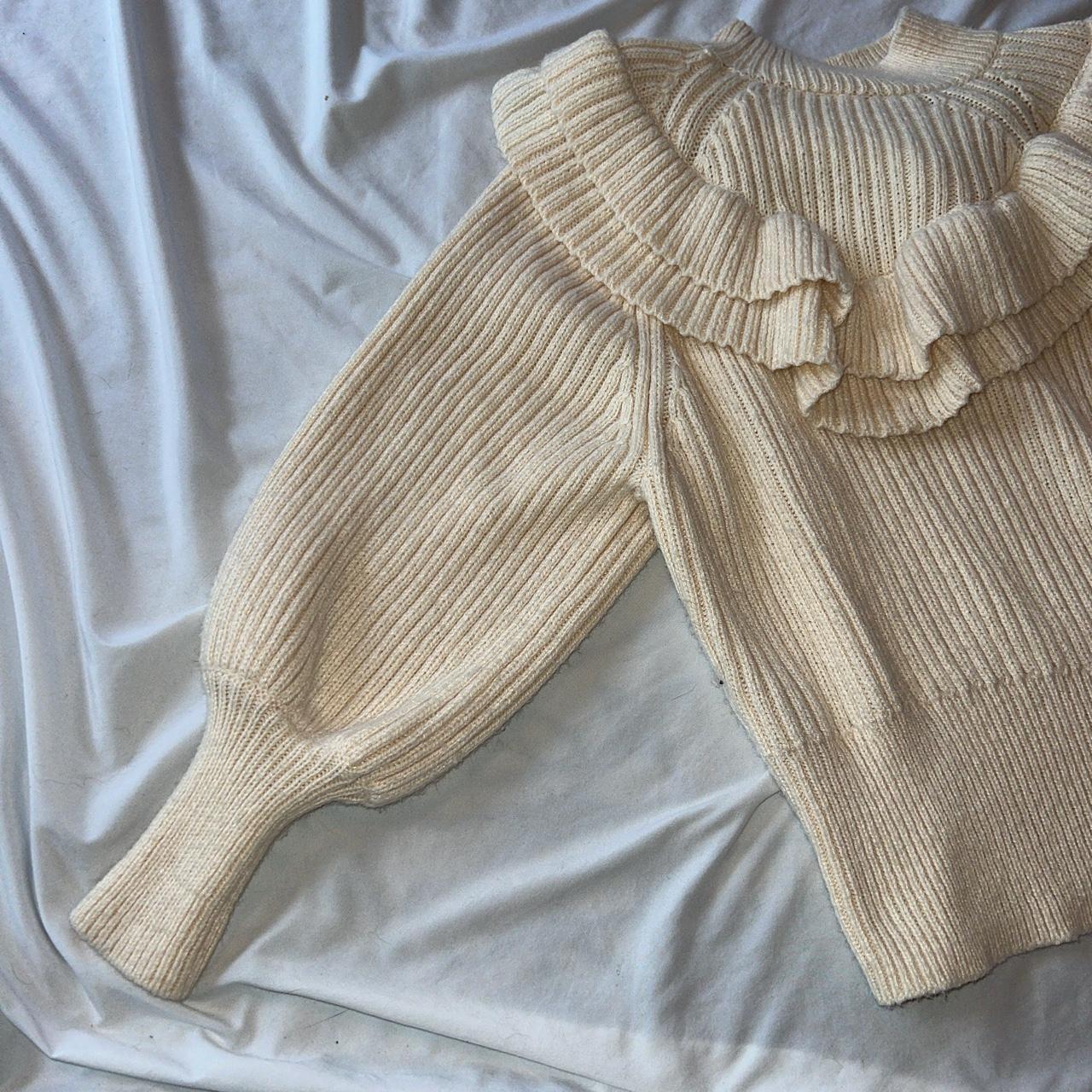 beautiful frilly sweater heavy duty and... - Depop