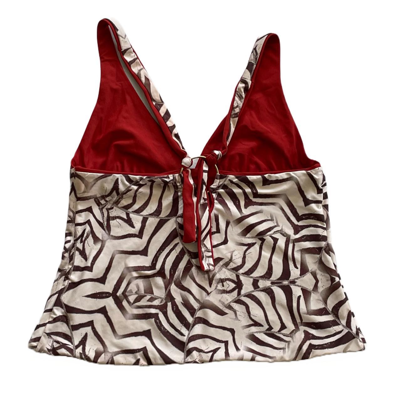 Retro Becca brown & cream zebra stripe cropped... - Depop