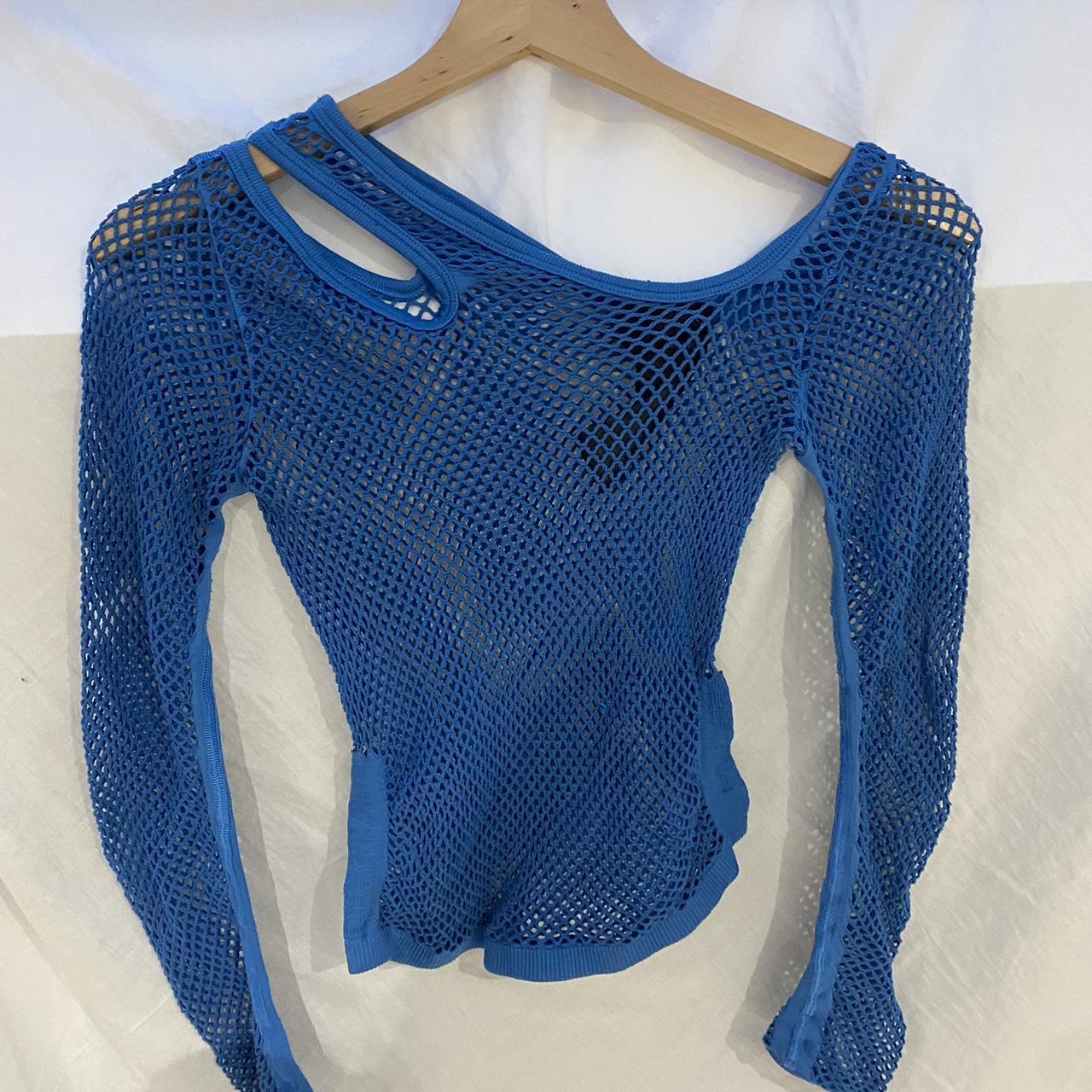 Urban outfitters blue fishnet top - Depop