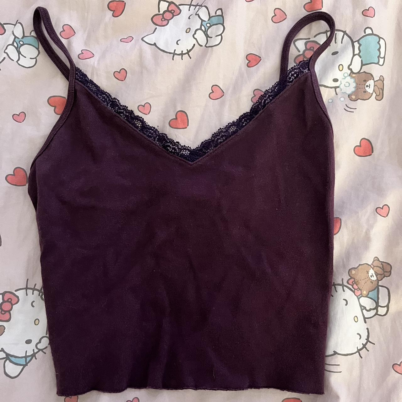 brandy melville purple lace tank top👾😋 - Depop