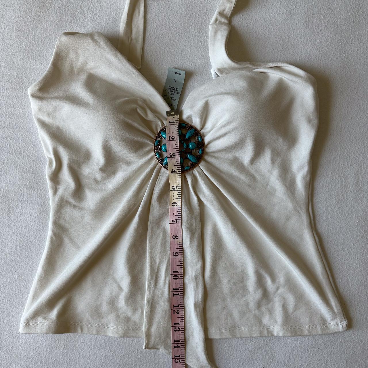 Women's Large #Vintage Caché White Halter Top w/... - Depop