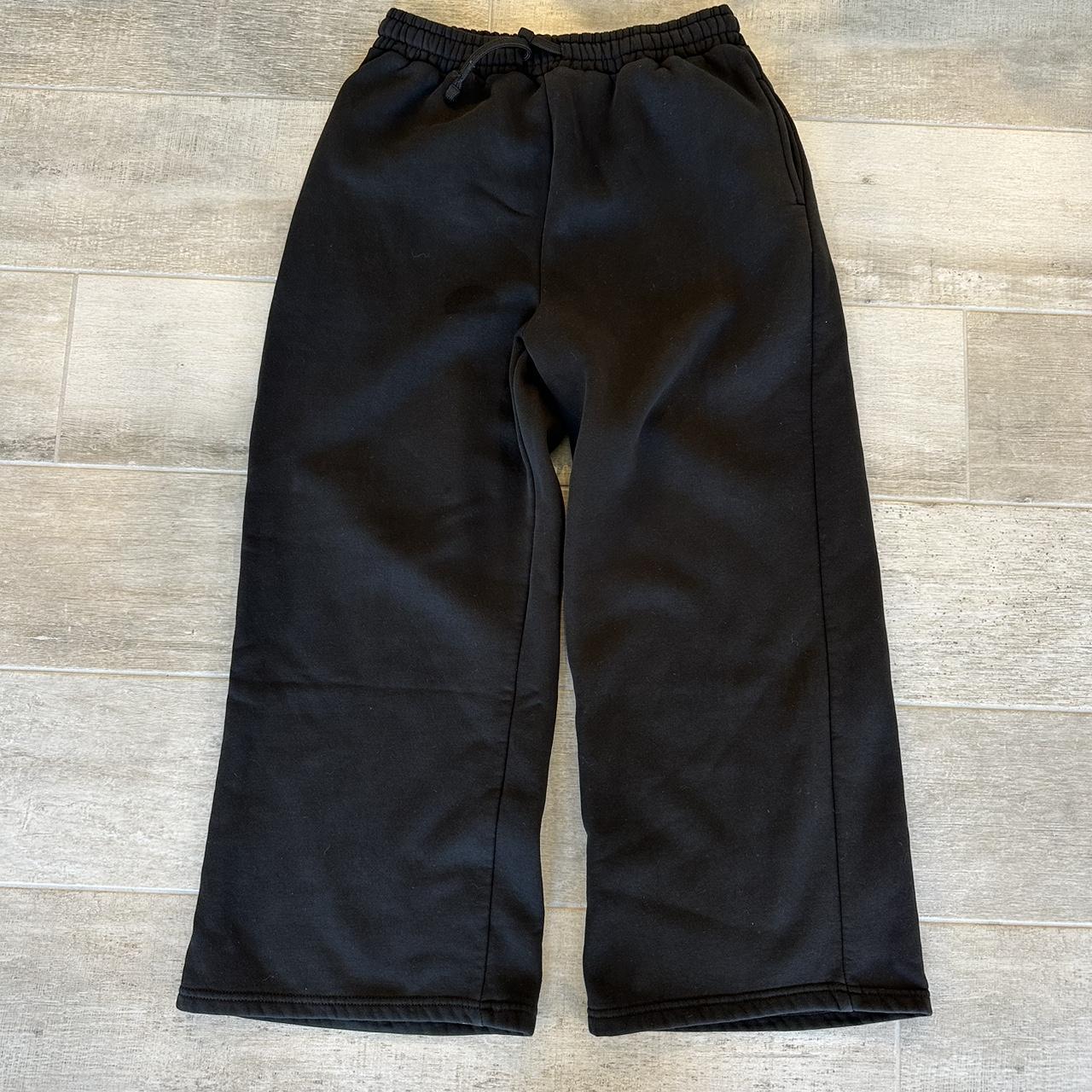 Black wide leg sweatpants 13in leg opening | Depop