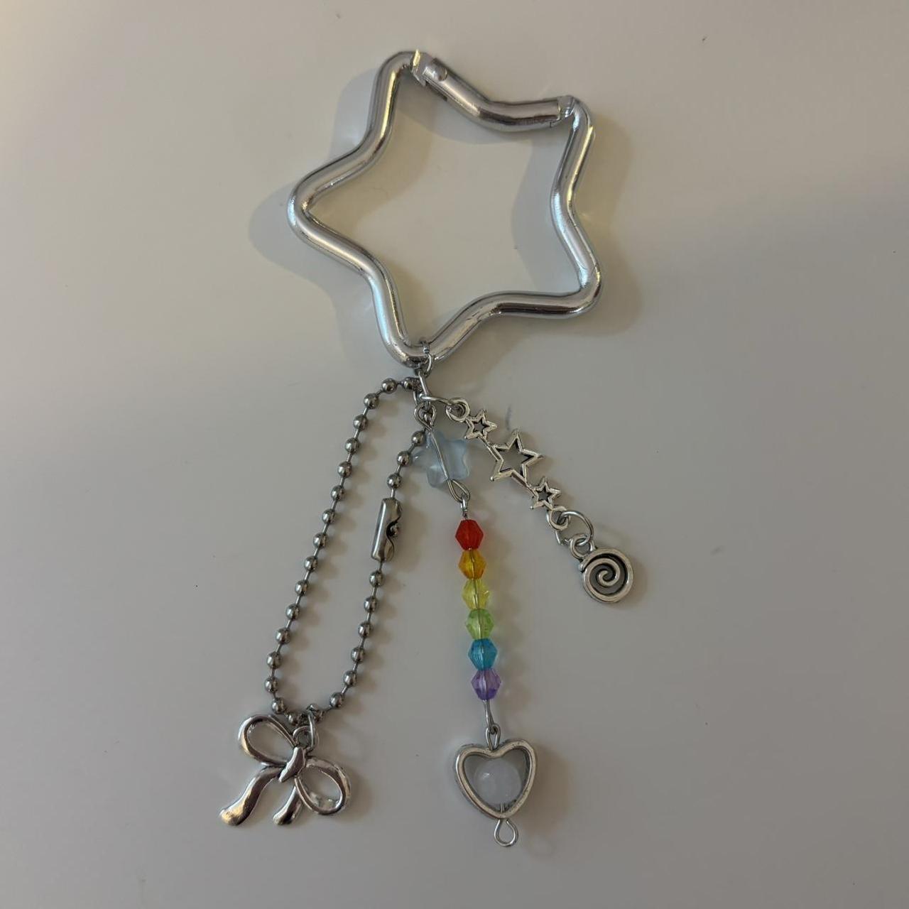 Rainbow star carabiner 👩‍ ️‍💋‍👩 Complete with bow and swirl... | Depop