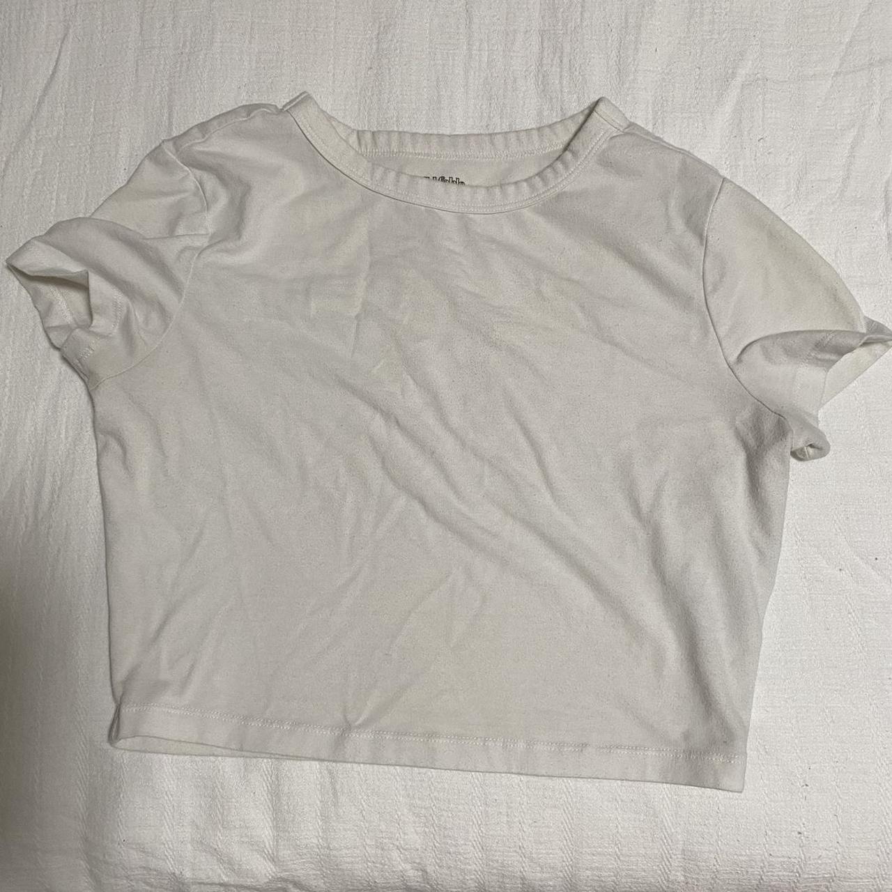 target / wild fable cropped white baby tee worn a... - Depop